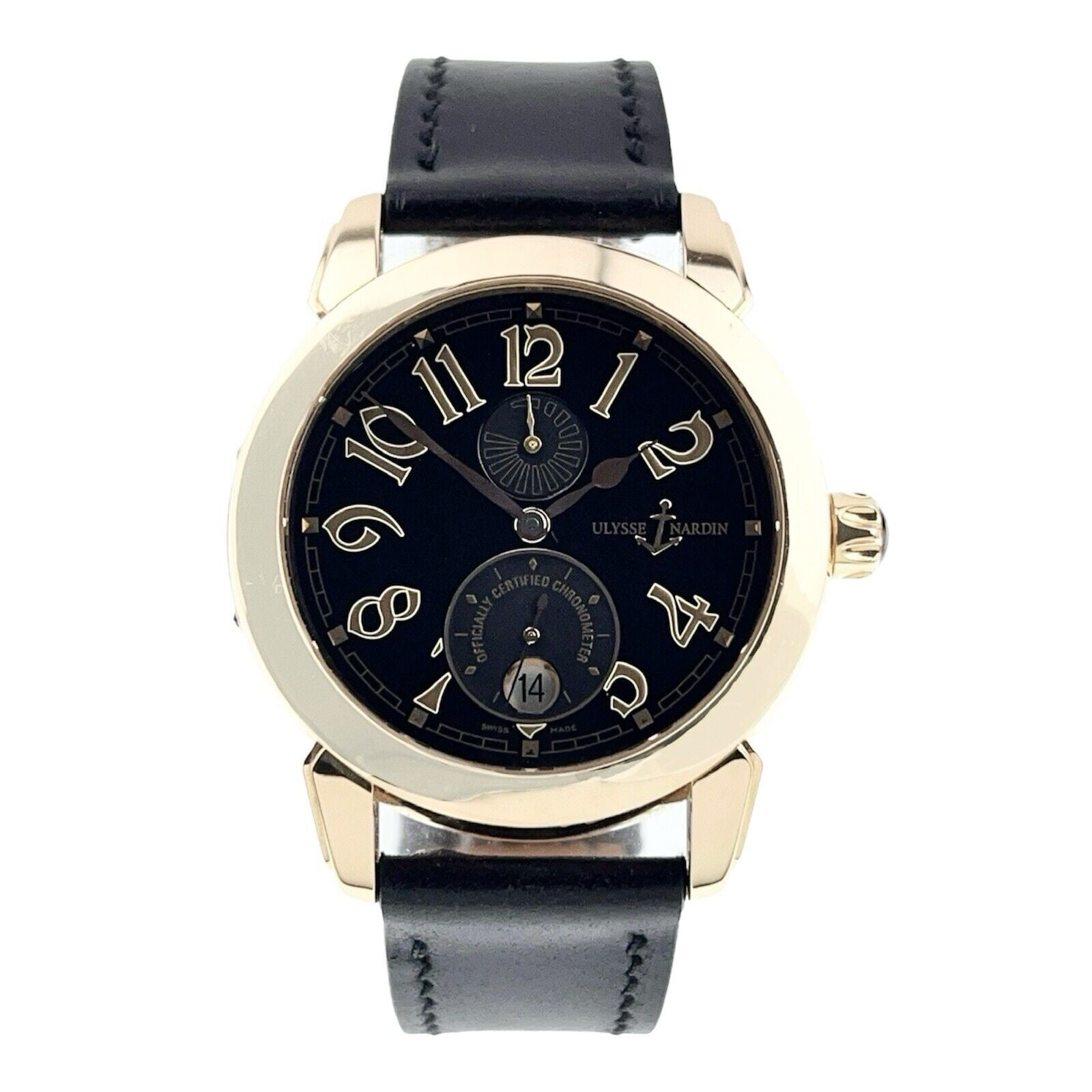 Ulysse Nardin Classic 18k Rose Gold Black Dial 39mm Automatic Men’s Wa – Birmingham Luxury Watches