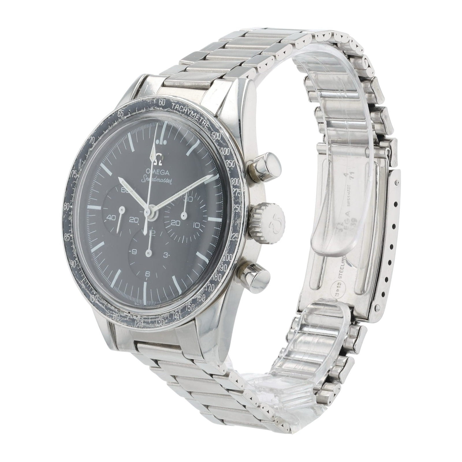 Omega Speedmaster 321 Steel Black Dial 42mm Manual Wind Mens Watch 105 ...