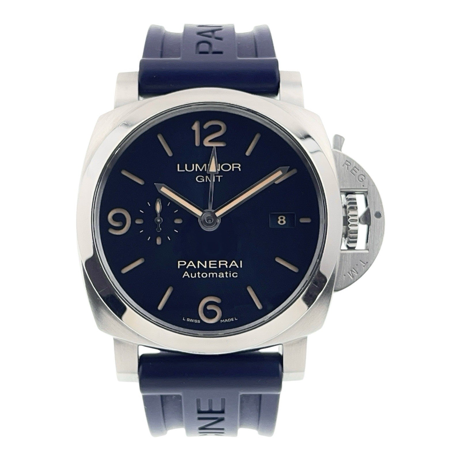 Panerai Luminor Stainless Steel Blue Dial 44mm Automatic Mens Watch PA ...