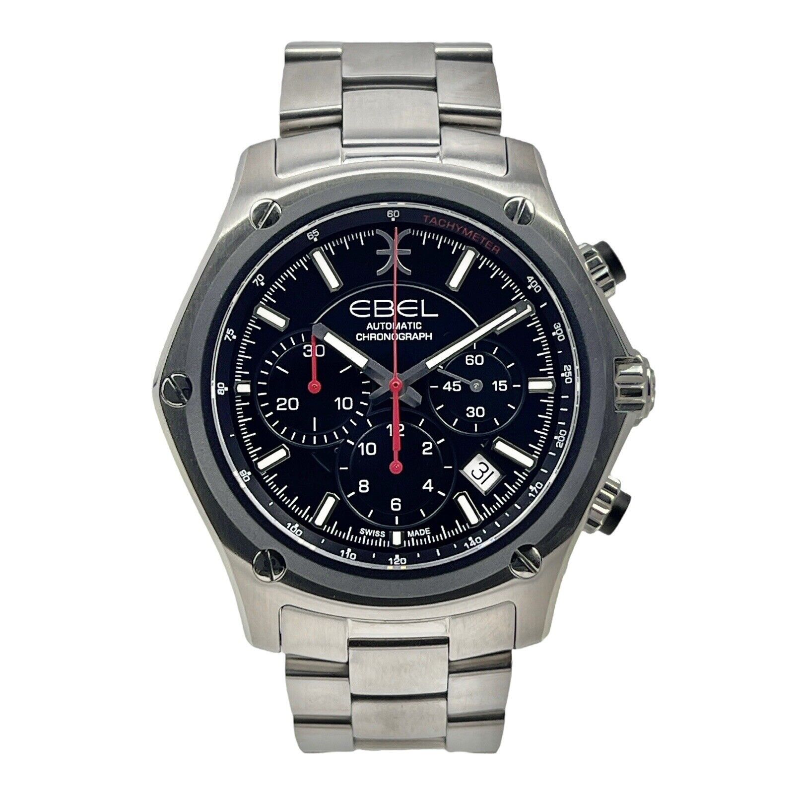 Ebel Automatic Chronograph 43mm Black Dial Men’s Watch 04.2.142017 W/B ...