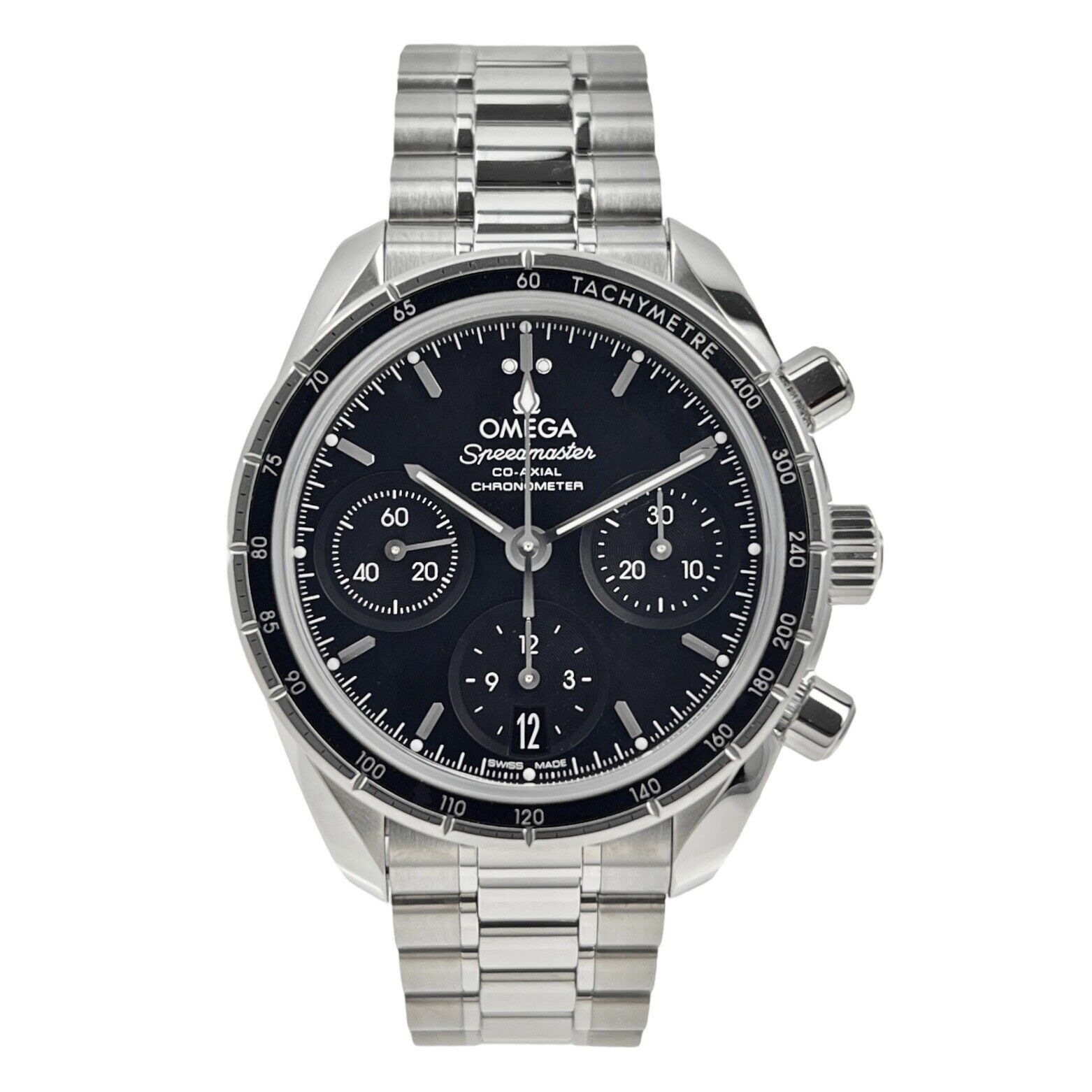 Omega Speedmaster Automatic Co-Axial Watch 38mm Black Dial W/ Box & Pa ...