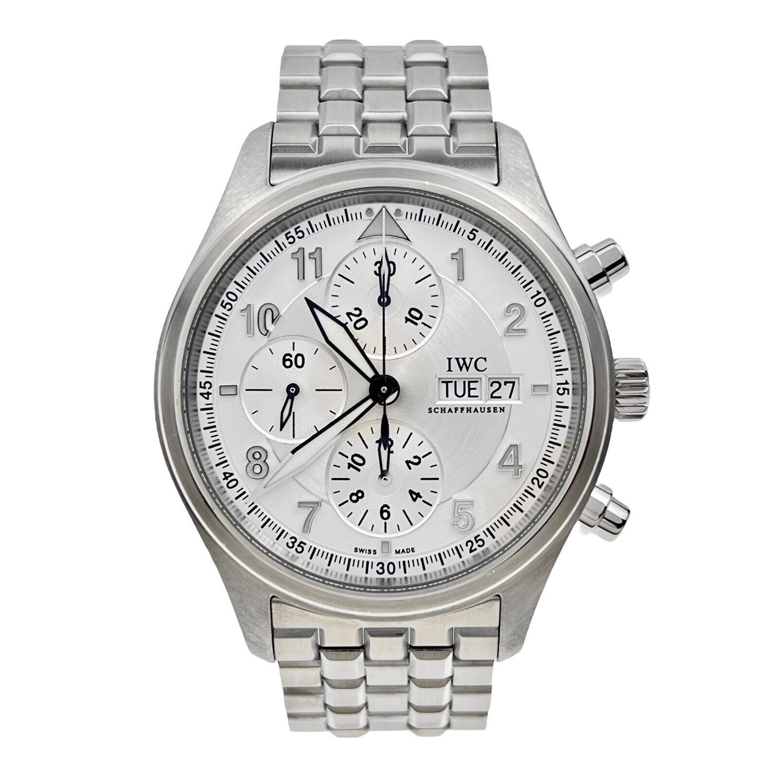 IWC Spitfire Chronograph Automatic Movement 42mm Silver Dial IW371705 ...