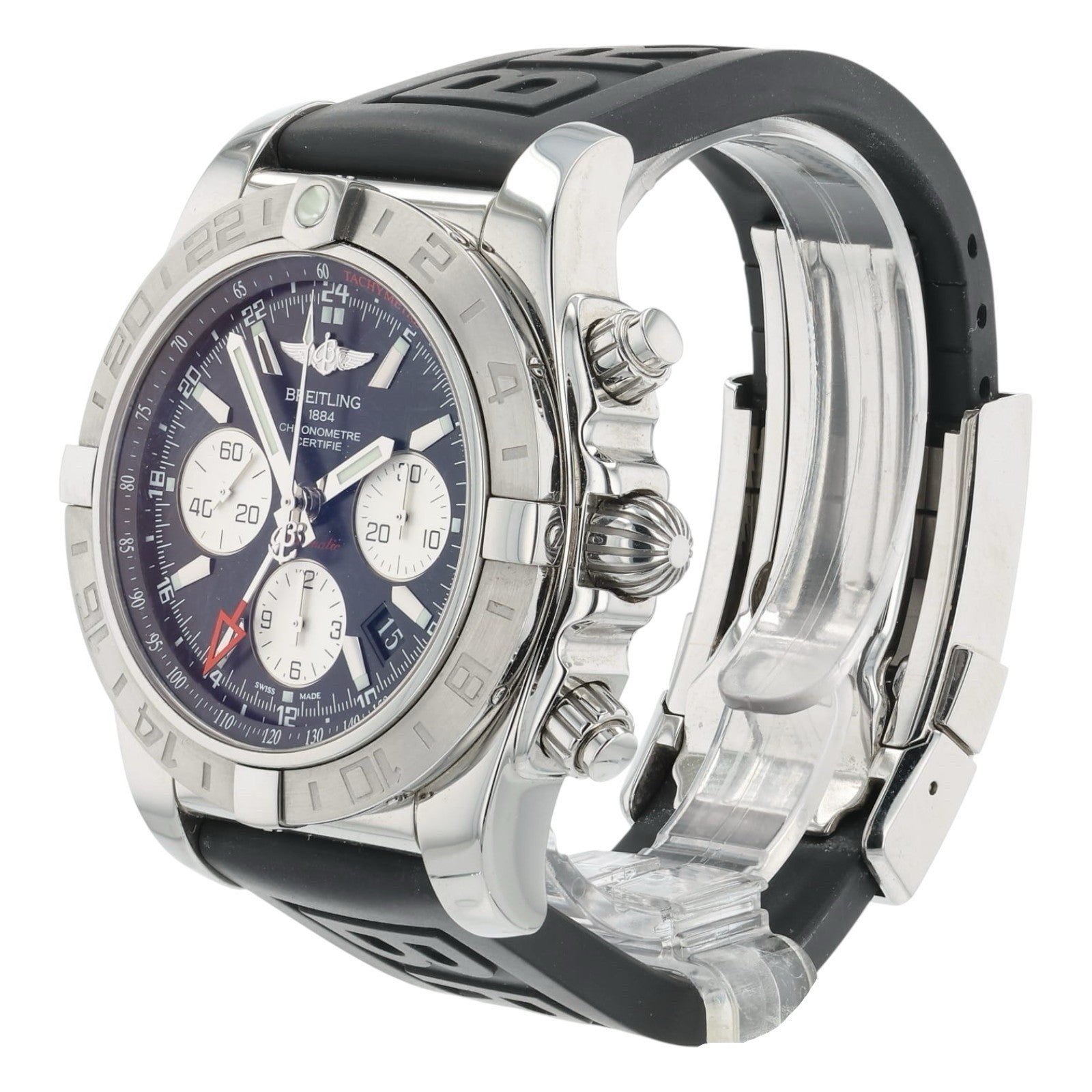 Breitling Chronomat Stainless Steel Black Dial 44mm Automatic Mens Wat ...