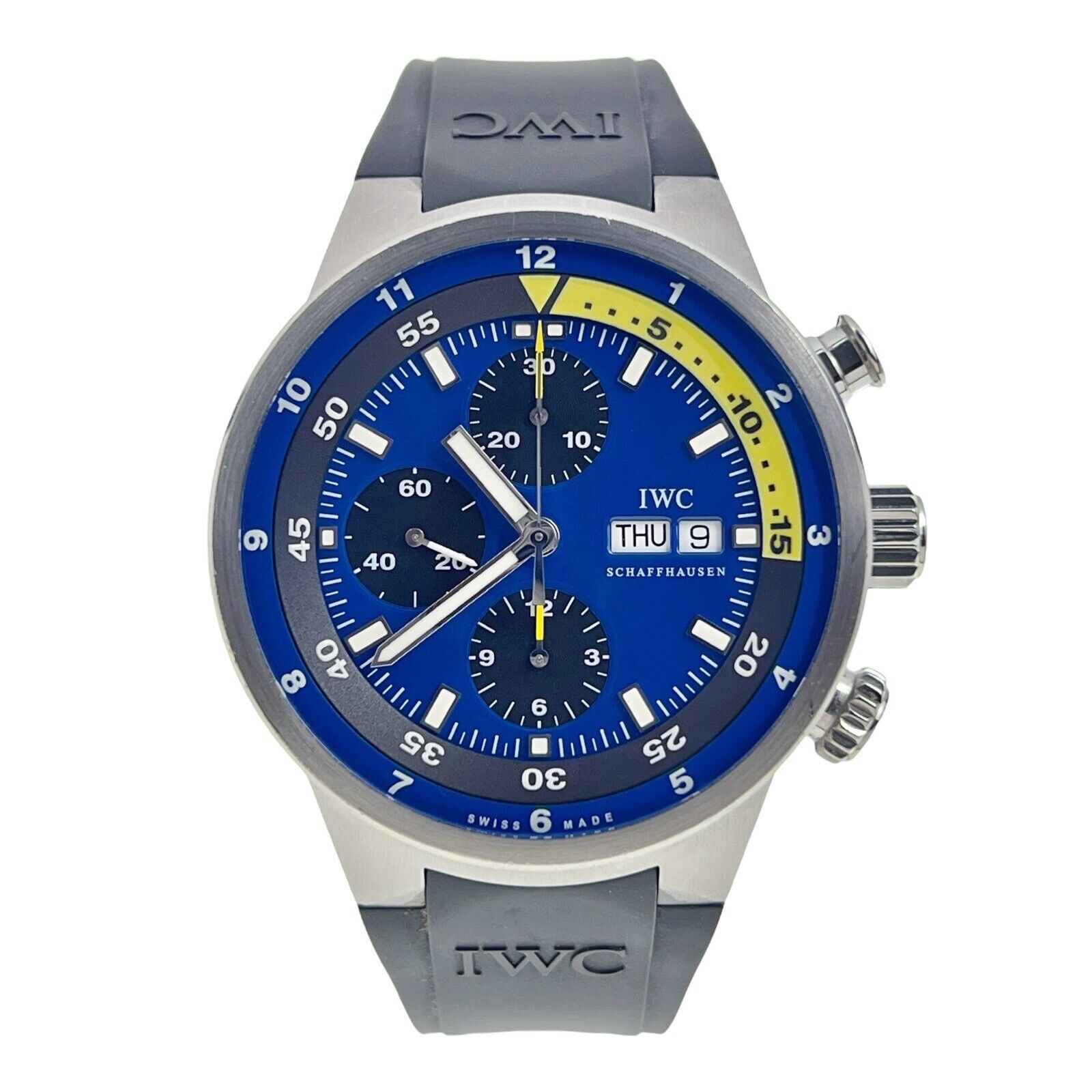 IWC Aquatimer Chronograph Steel Blue 44mm Automatic Men’s Watch IW3782 ...