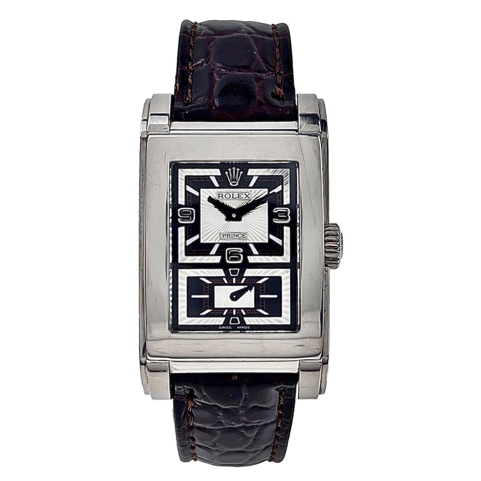 Rolex Cellini Prince 18k White Gold Men's Watch Silver Dial Ref. 5443 ...