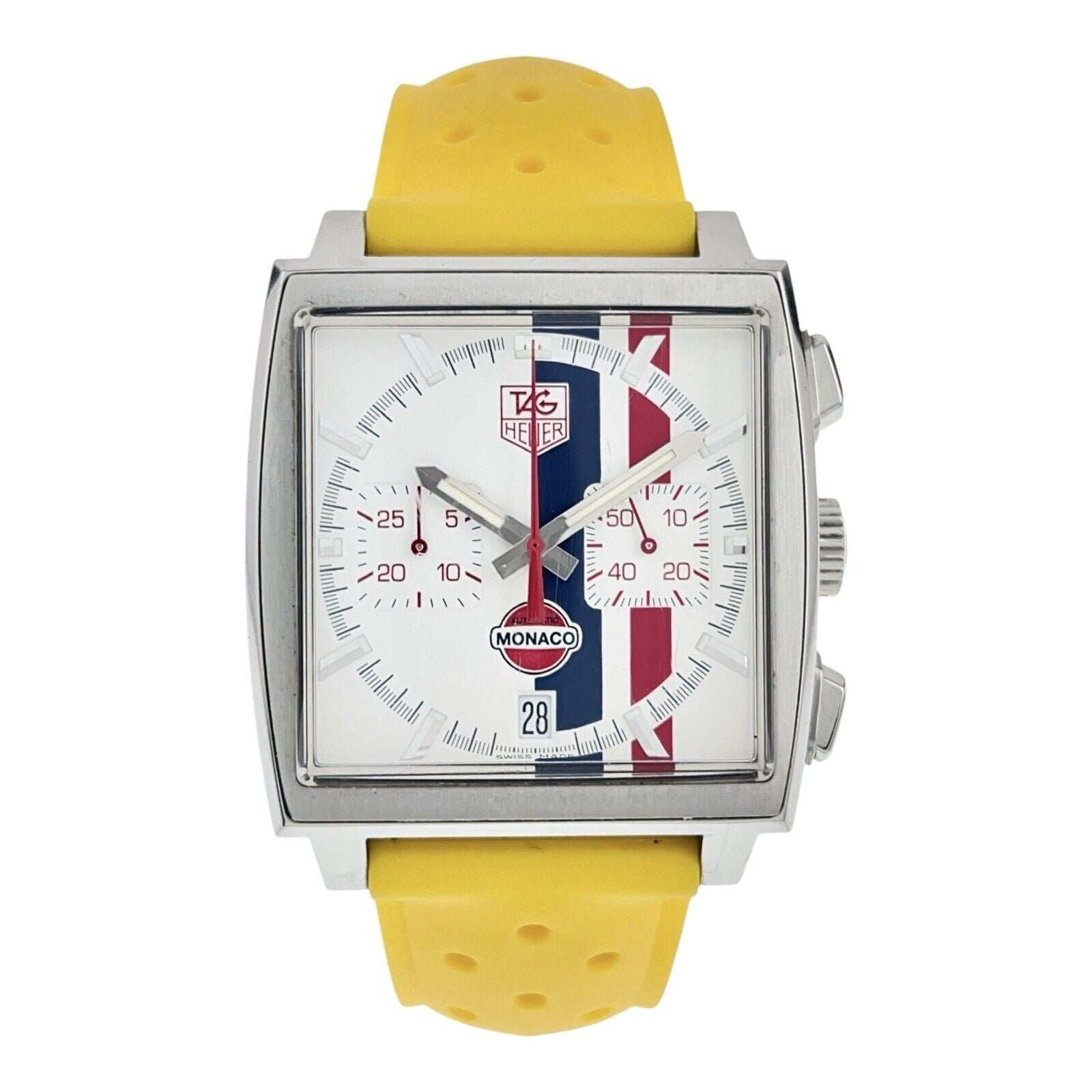 Tag Heuer Monaco Stainless Steel White Dial 38mm Automatic Men’s Watch ...