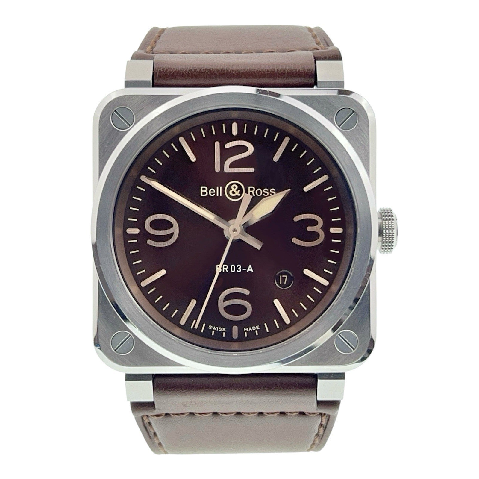 Bell & Ross Stainless Steel Brown Dial 41mm Automatic Men's Watch BR03 ...