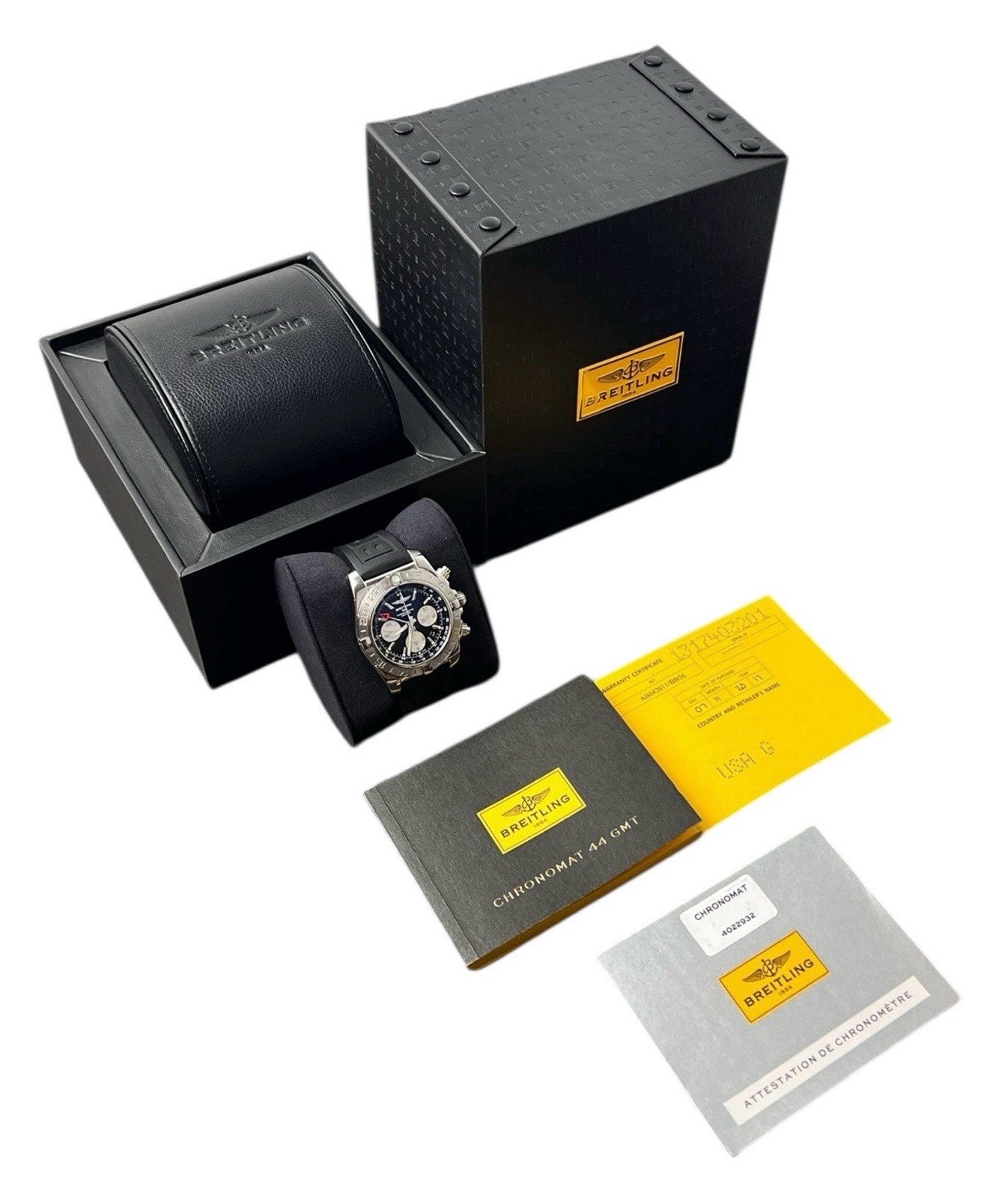 Breitling Chronomat Stainless Steel Black Dial 44mm Automatic Mens Wat ...