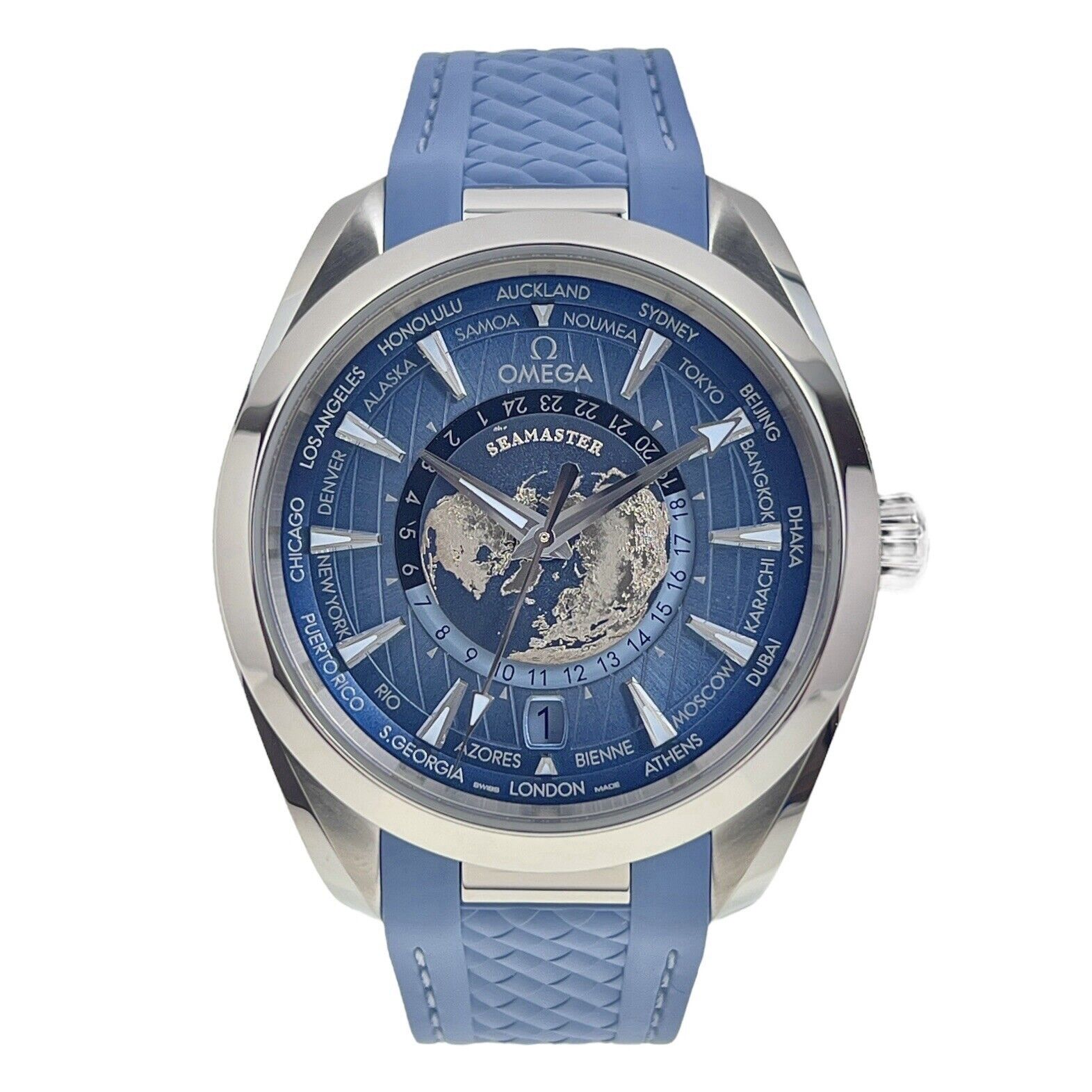 NEW 2024 Omega Seamaster Aqua Terra Worldtimer Summer Blue 43mm Automa ...