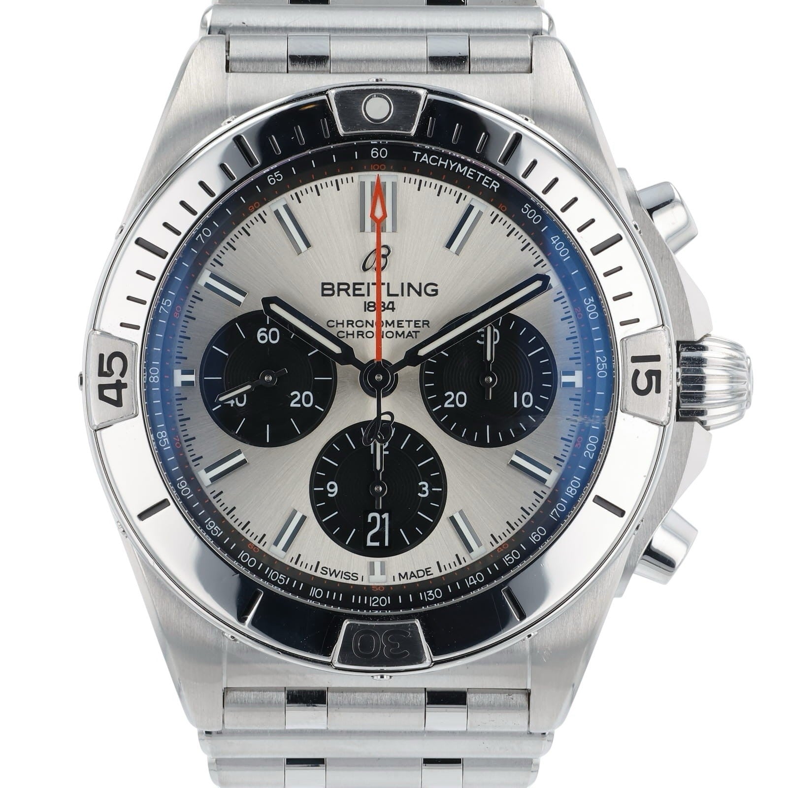 Breitling Chronomat Stainless Steel Silver Dial 42mm Automatic Mens Wa ...