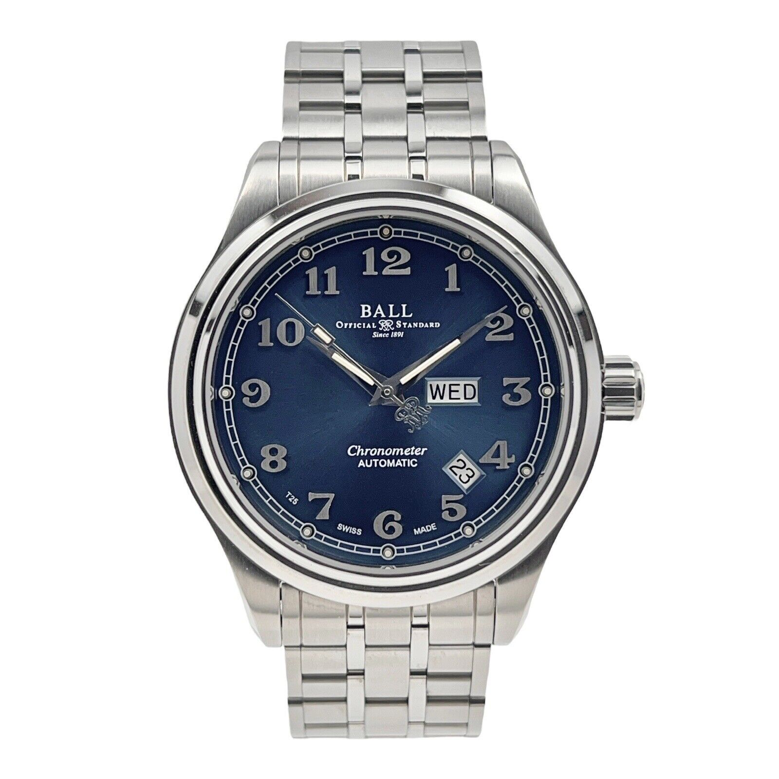 BALL Watch Cleveland Express NM1058DL Automatic Blue Dial Day/Date Men ...