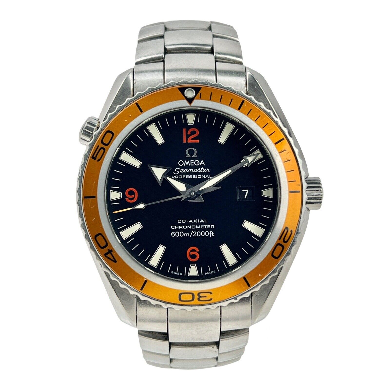 Omega Seamaster Planet Ocean 45mm Steel Black Dial Mens Watch 2208.50 ...