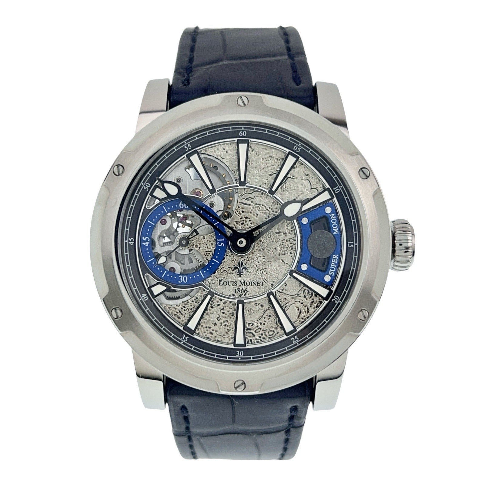 New Louis Moinet Super Moon Steel Silver Dial – Birmingham Luxury Watches