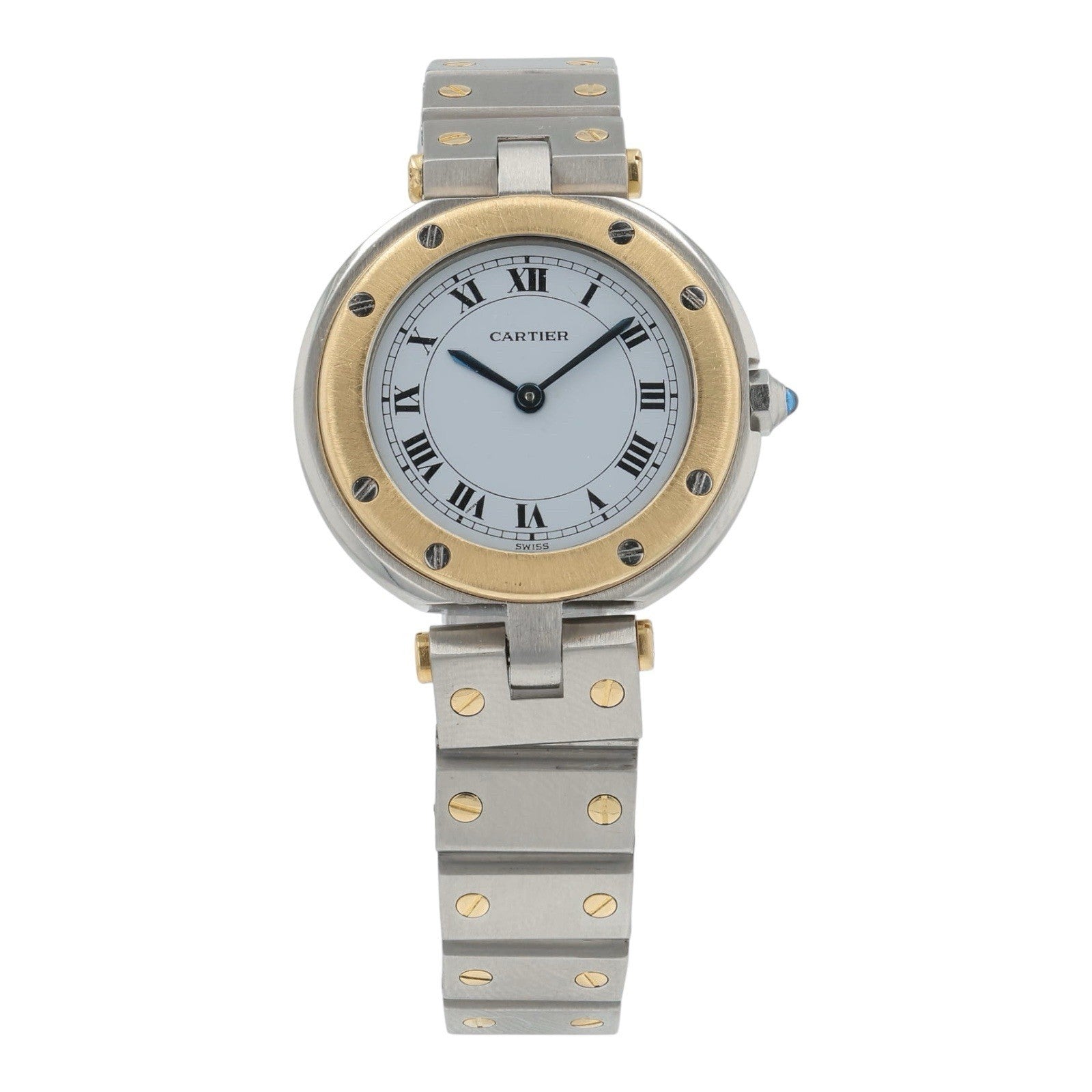 Cartier Santos Vendome Steel & Gold White Dial 27mm Quartz Women’s Wat ...
