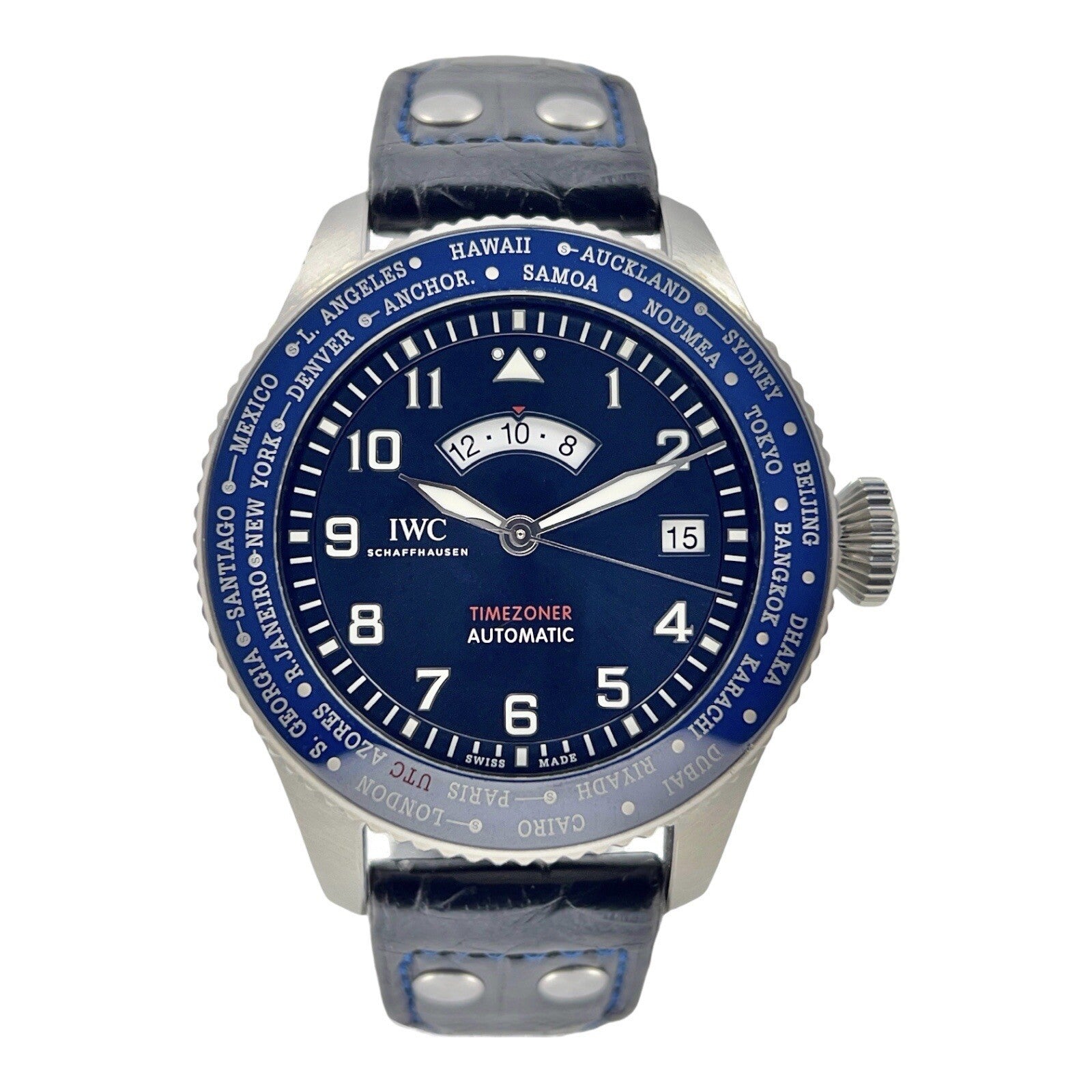 IWC Pilot Timezoner Stainless Steel Blue 46mm Automatic Men’s IW395503 ...