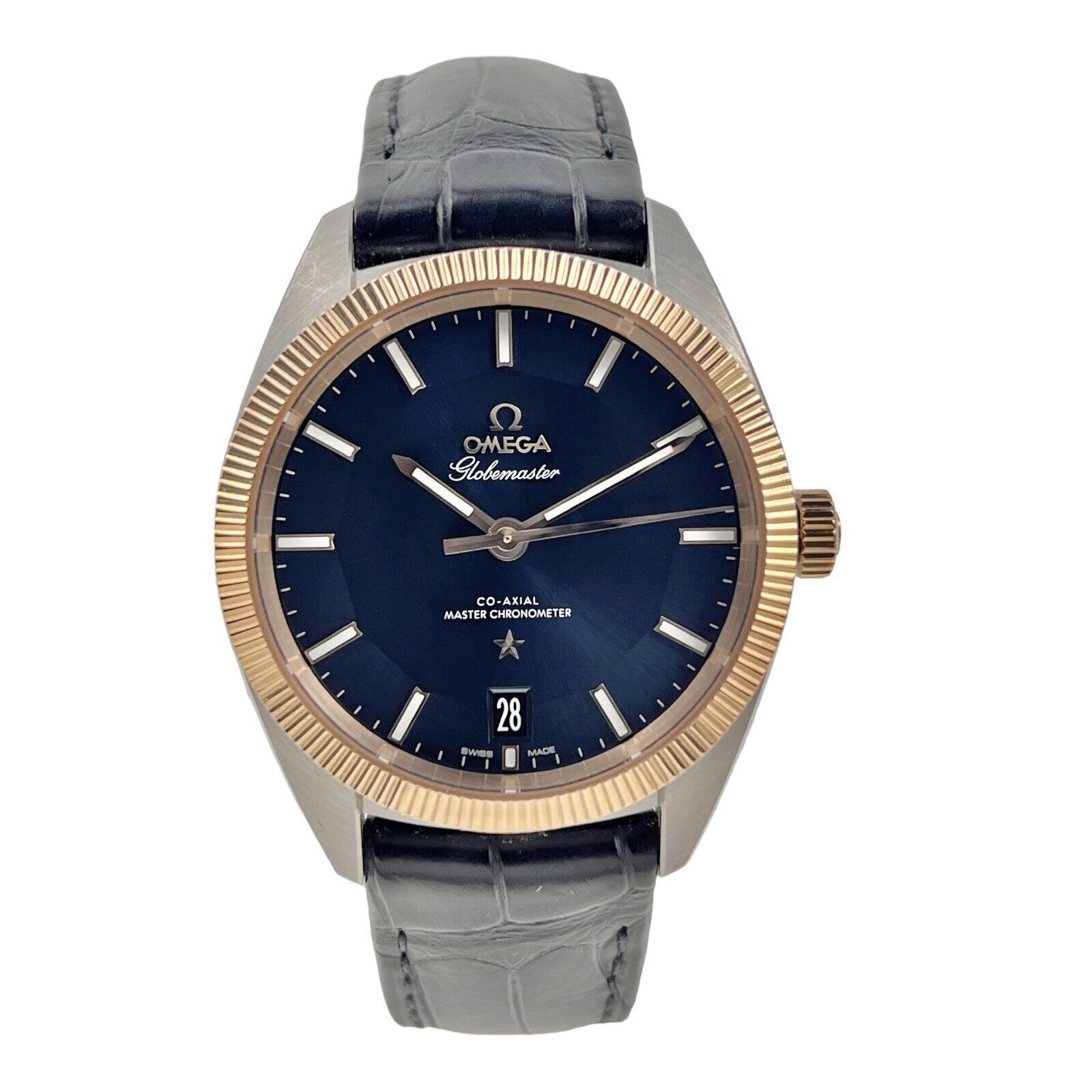 Omega Globemaster Stainless Steel & 18k Rose Gold Blue 39mm 130.23.39 ...