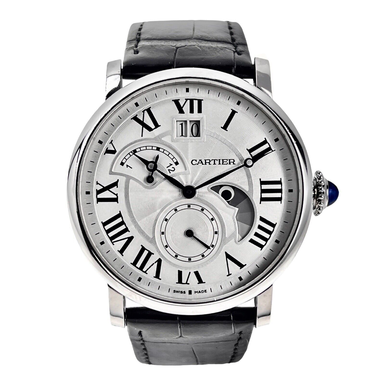 Cartier Rotonde Retrograde GMT Date Day Night Men's Watch W1556368 w ...