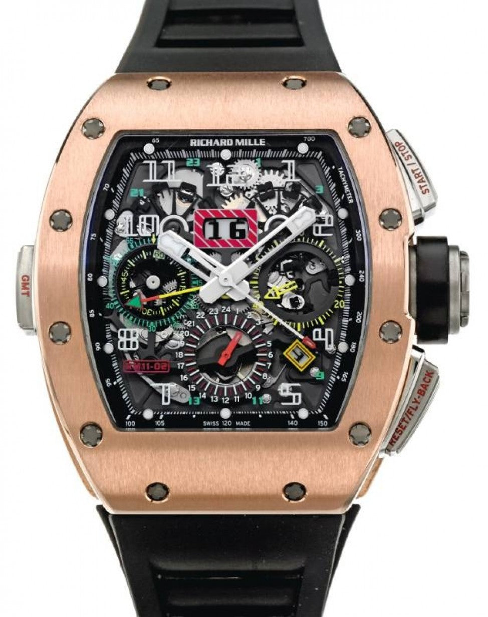 Richard Mille Flyback Chronograph Dual-Time Rose Gold/Titanium RM 11-0 ...