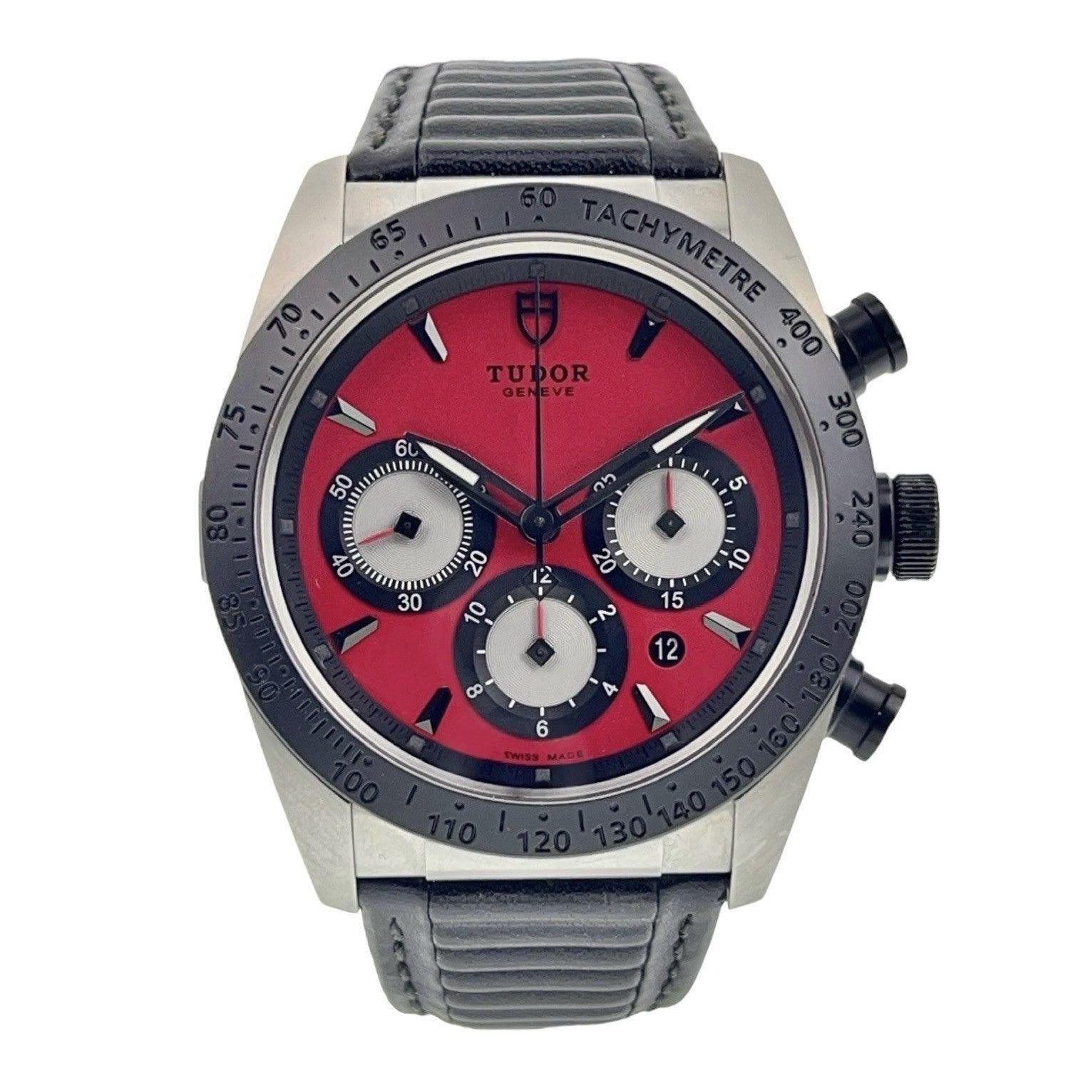 Tudor Fastrider Chrono Stainless Steel Red Dial 42mm Automatic Mens Wa ...