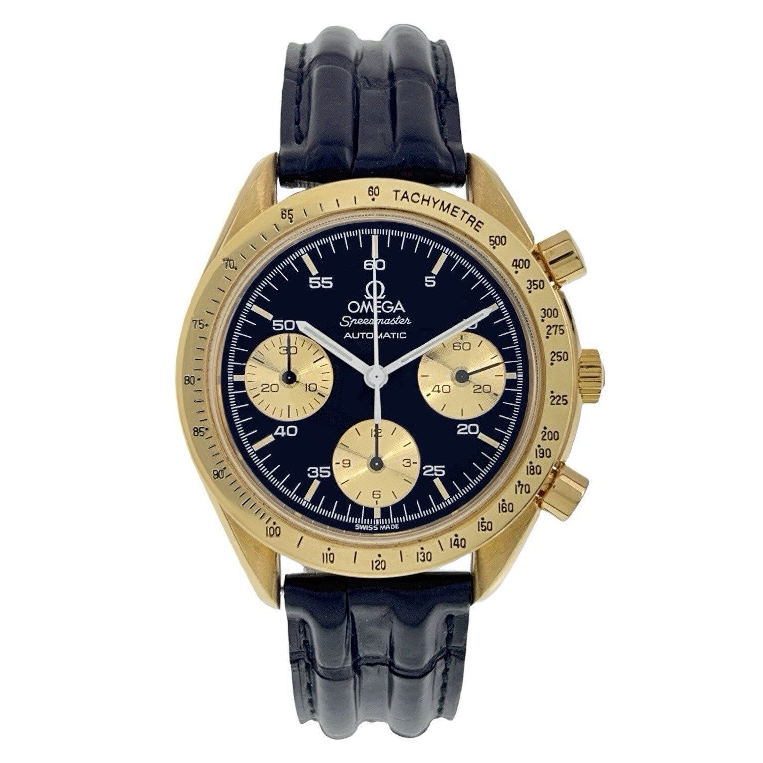 Omega Speedmaster 18k Yellow Gold Black Dial 39mm Automatic Men’s Watc ...