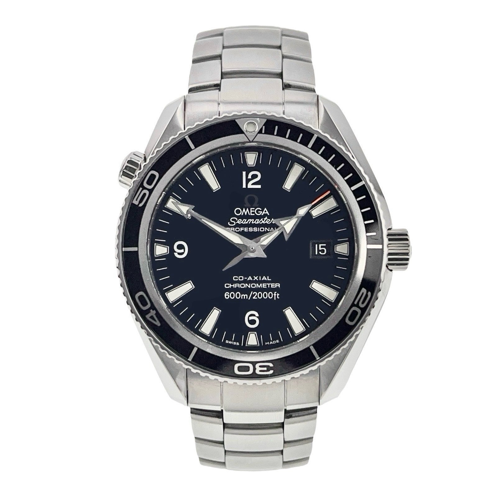 Omega Seamaster Planet Ocean Stainless Steel Black Dial 42mm Watch 220 ...