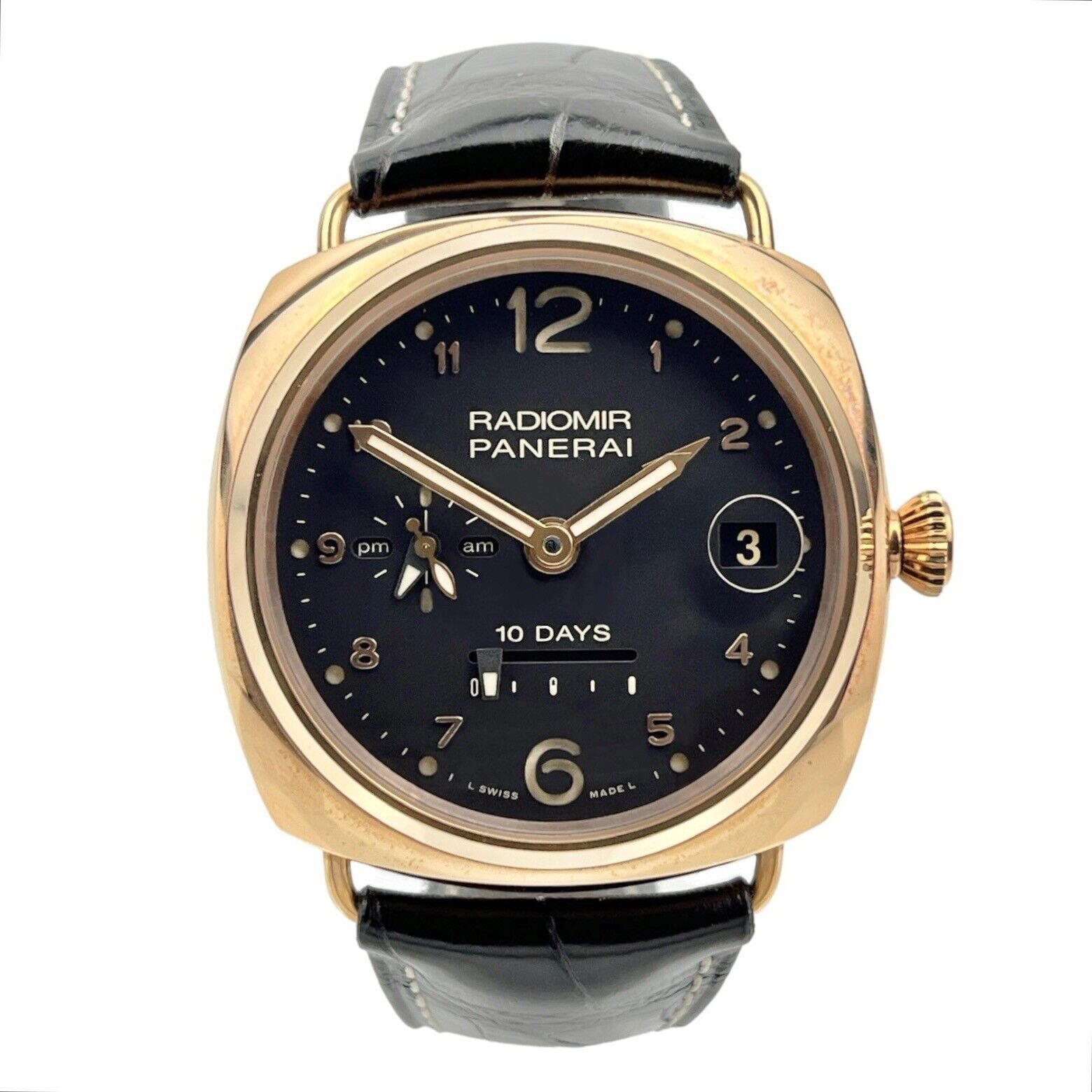 Panerai Radiomir Automatic 45mm Brown Dial 18k Rose Gold PAM00497 W/ B ...