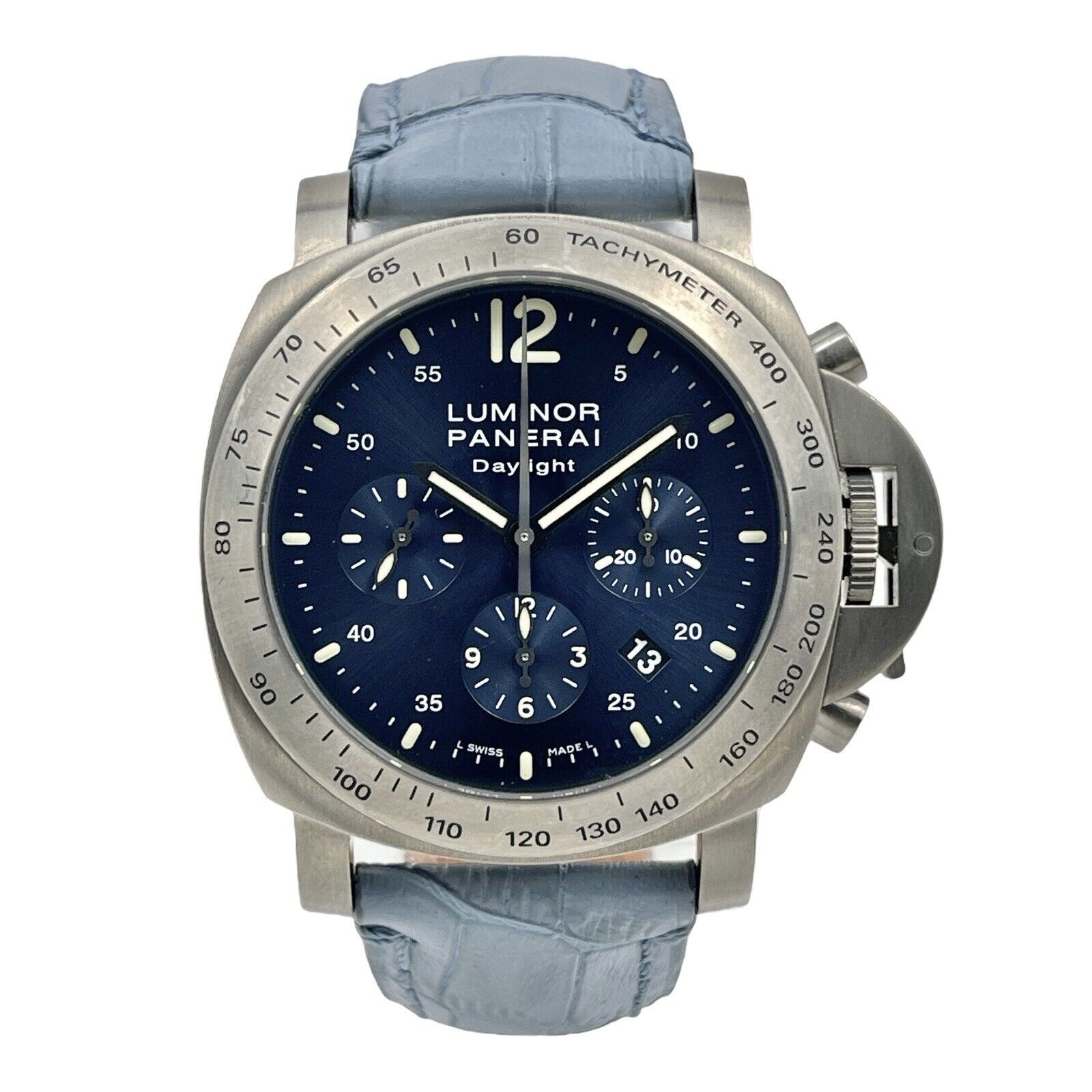 Panerai Luminor Chrono Automatic 44mm Blue Dial Titanium Case PAM00326 ...
