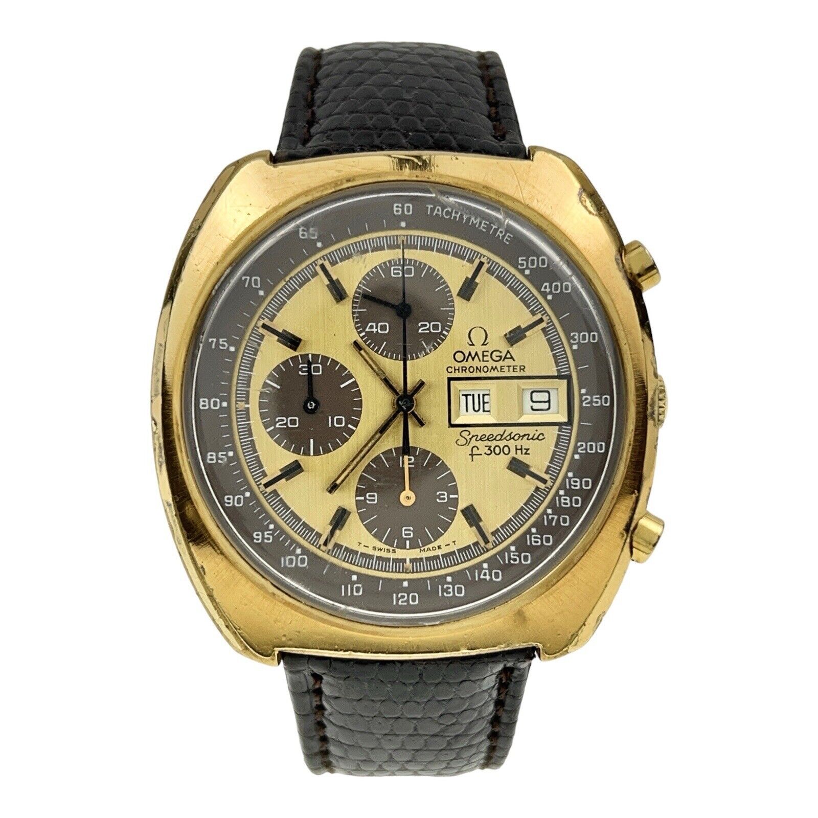 Omega Speedsonic Gold Plated 44mm Quartz Mens Vintage Watch 188.0002 ...