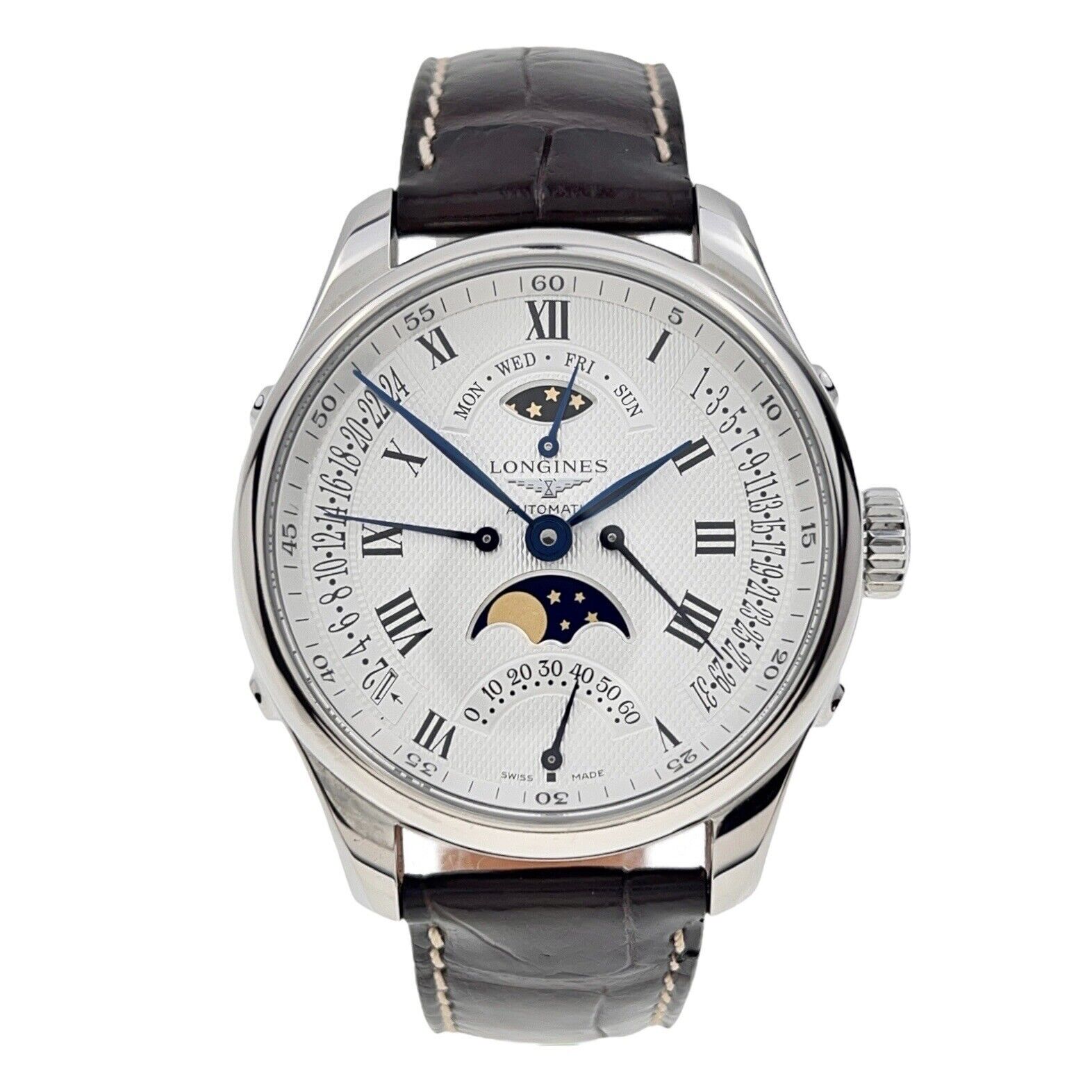 Longines Master Collection Retrograde Stainless Steel White 41mm Autom ...